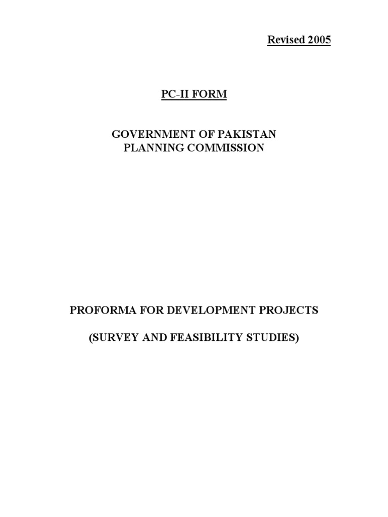 Proforma PC-II (Survey Feasbility Study) PDF | PDF | Feasibility Study ...