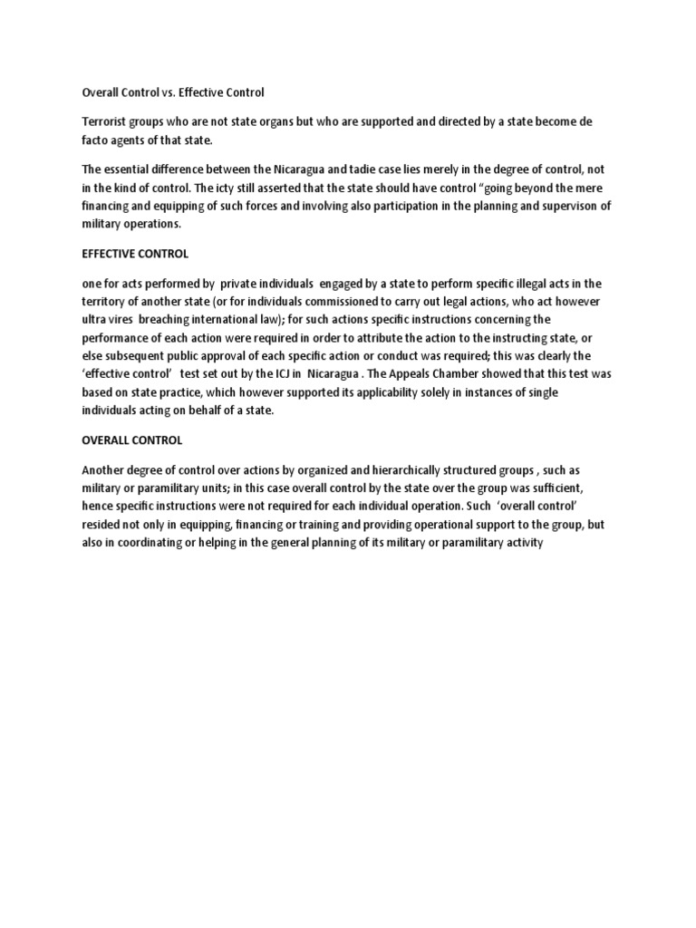 Overall Control Vs Effective | PDF