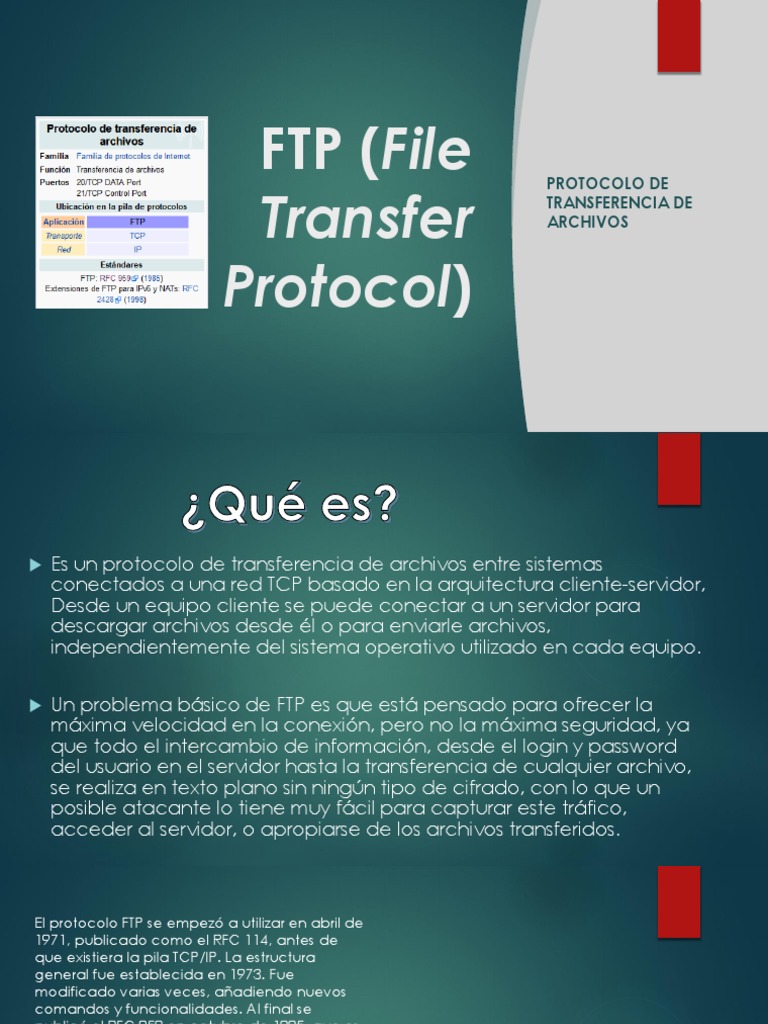 FTP (File Transfer Protocol) | PDF | Protocolo de transferencia de ...