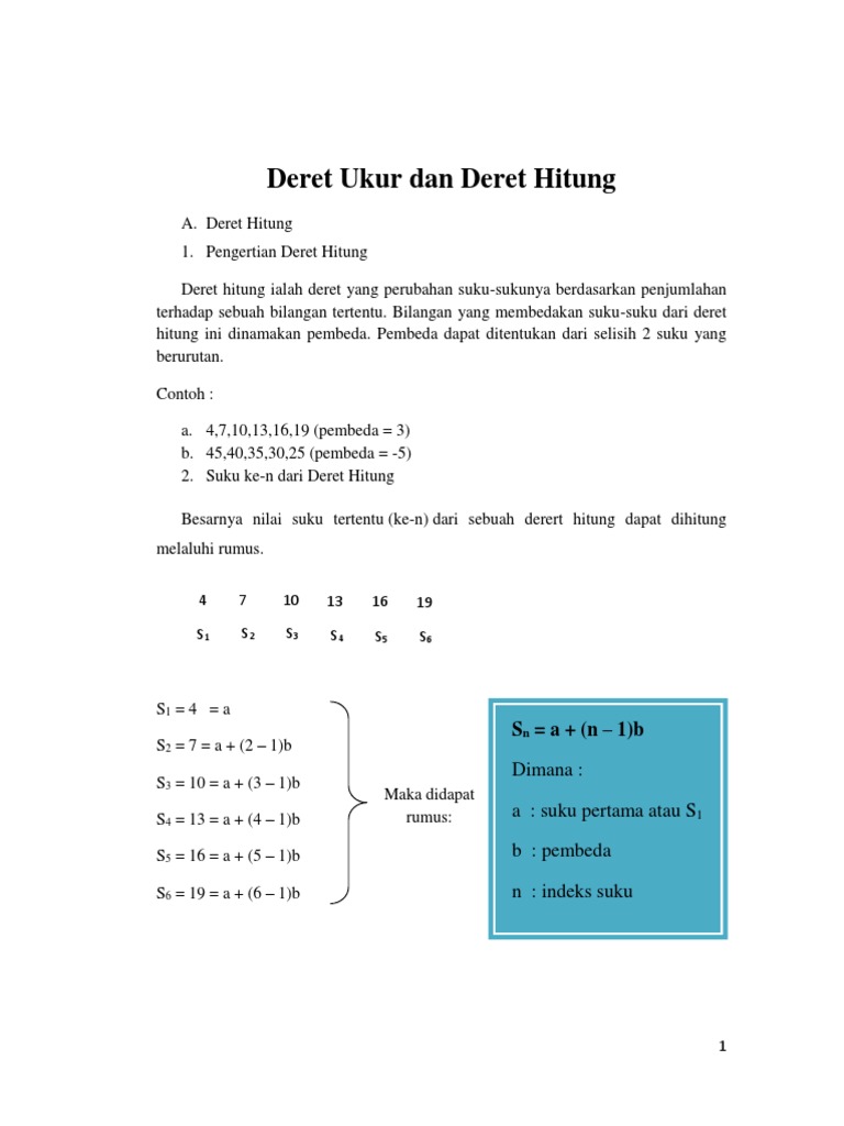 Deret Hitung Dan Deret Ukur | PDF