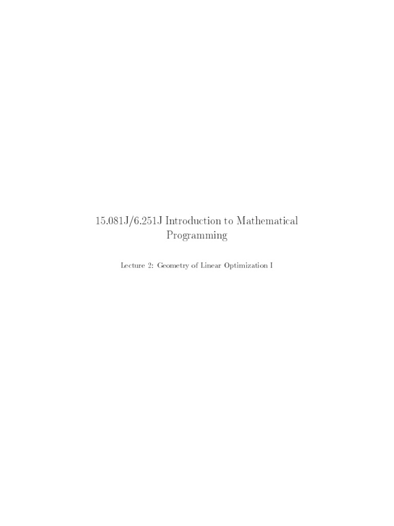 Geometric Insights into Linear Optimization Problems | PDF | Geometry ...