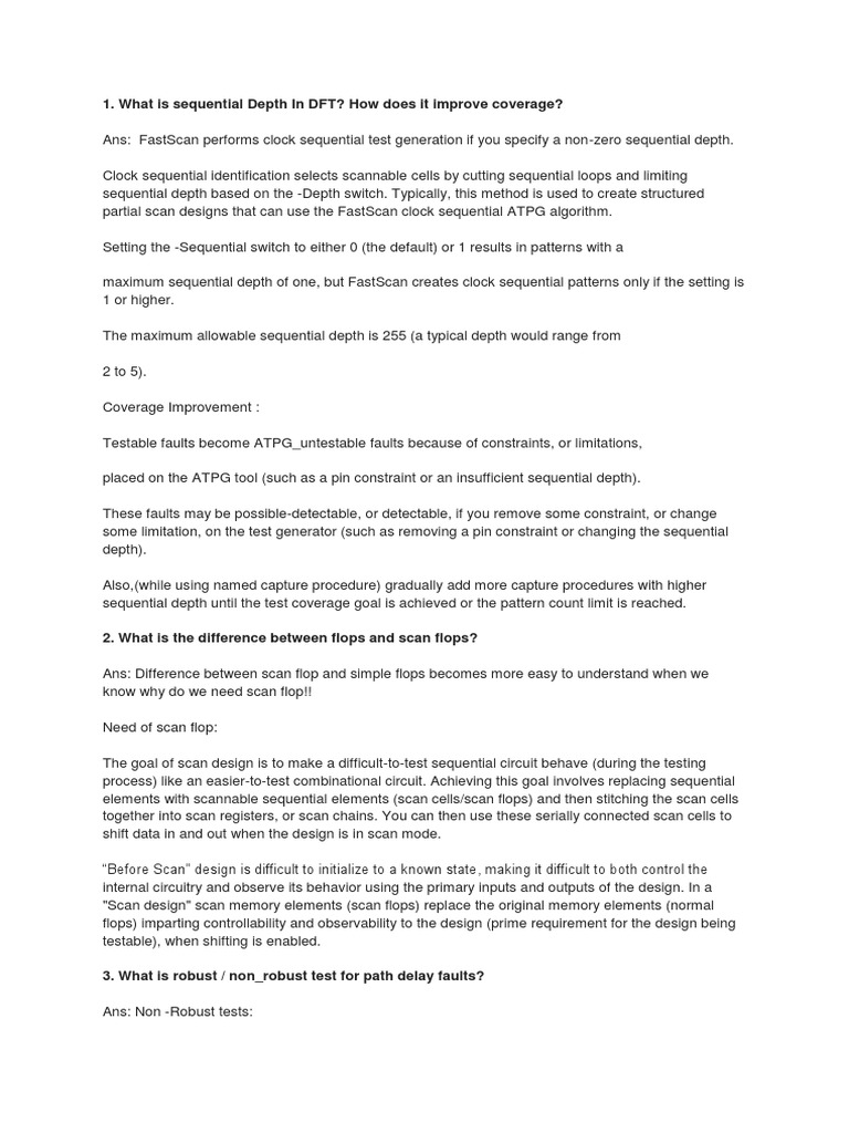 DFT Interview Questions1 | PDF | Random Access Memory | Electronic Design