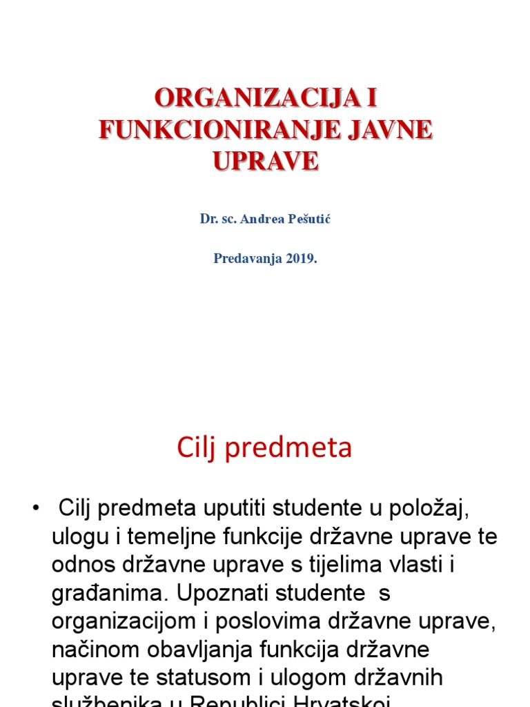 Javna Uprava I Državna Vlast | PDF