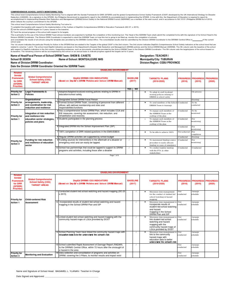 CSS Monitoring Tool DRRMS Edited 18 Jan 2017 | PDF | Disaster Risk ...