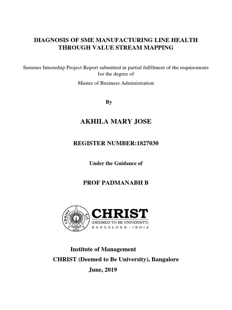 SIP Report - Format - 2019 | PDF | Business