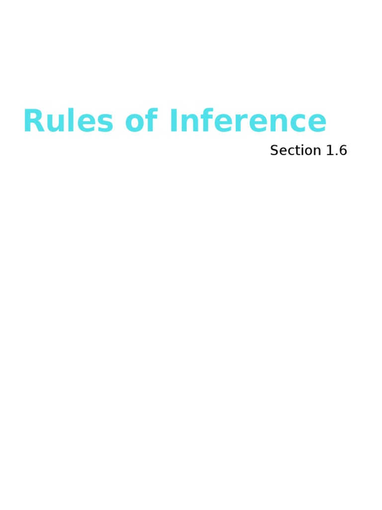 Rules of Inference | PDF | Argument | Metalogic