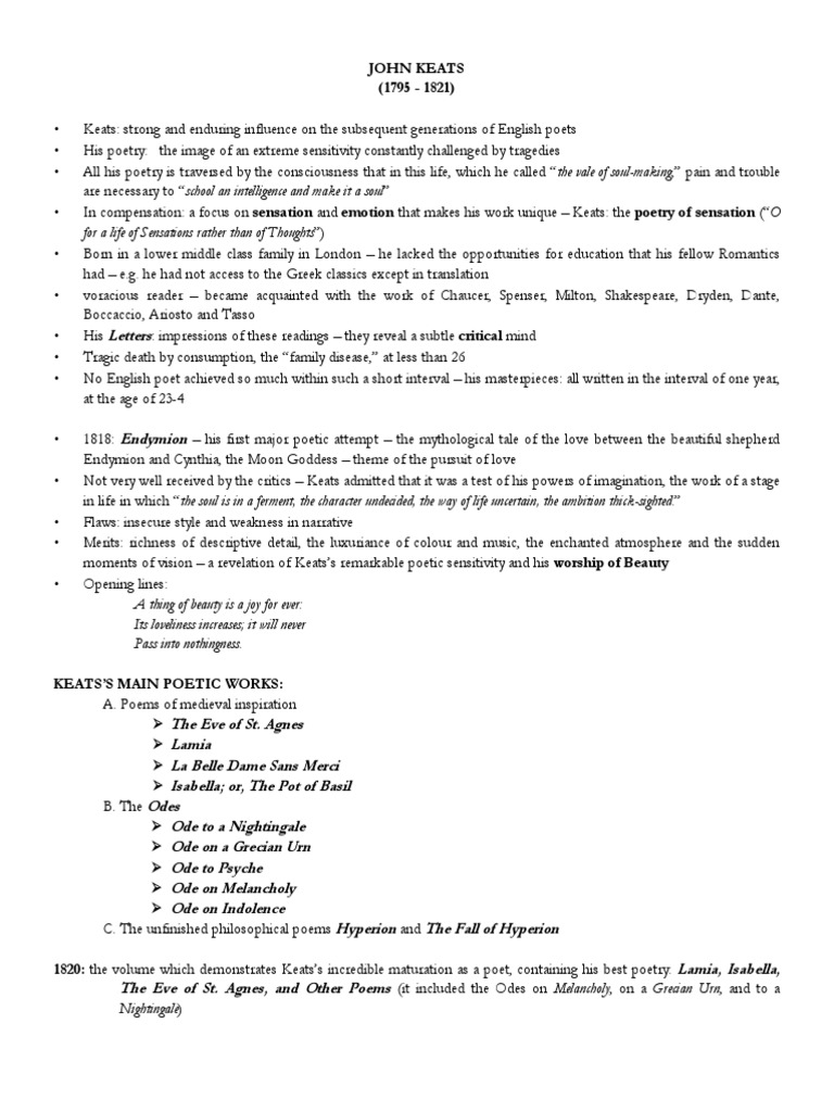 John Keats Poetry | PDF | John Keats | Poetry