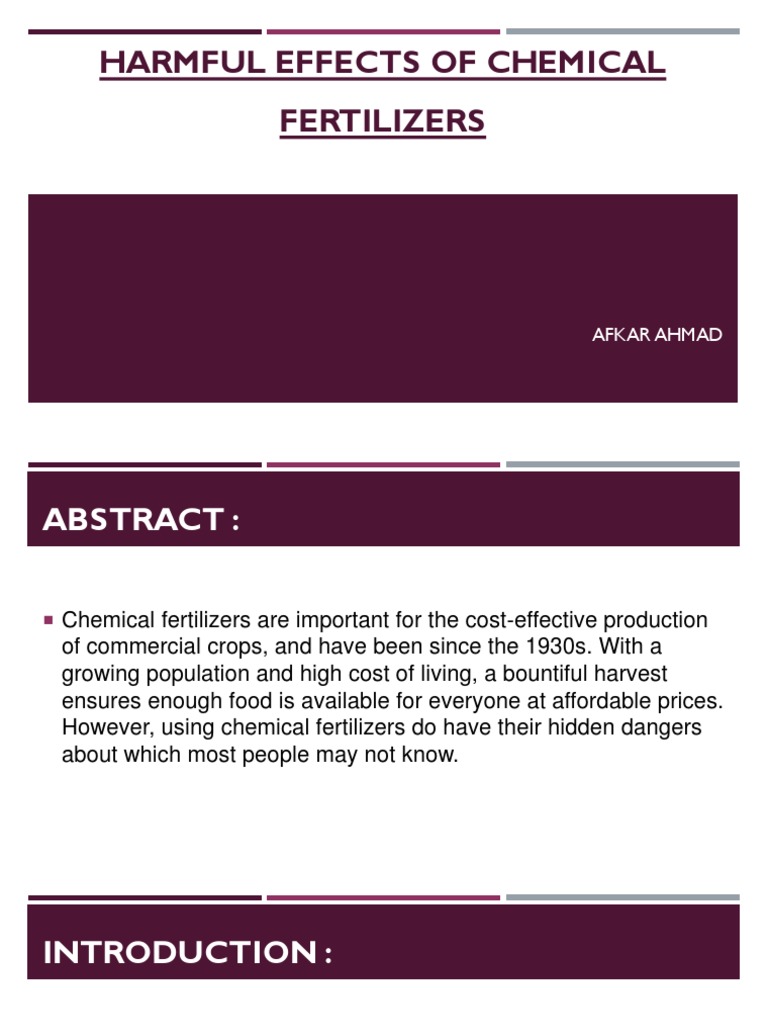 Dangers of Chemical Fertilizers Explained | PDF | Fertilizer | Soil