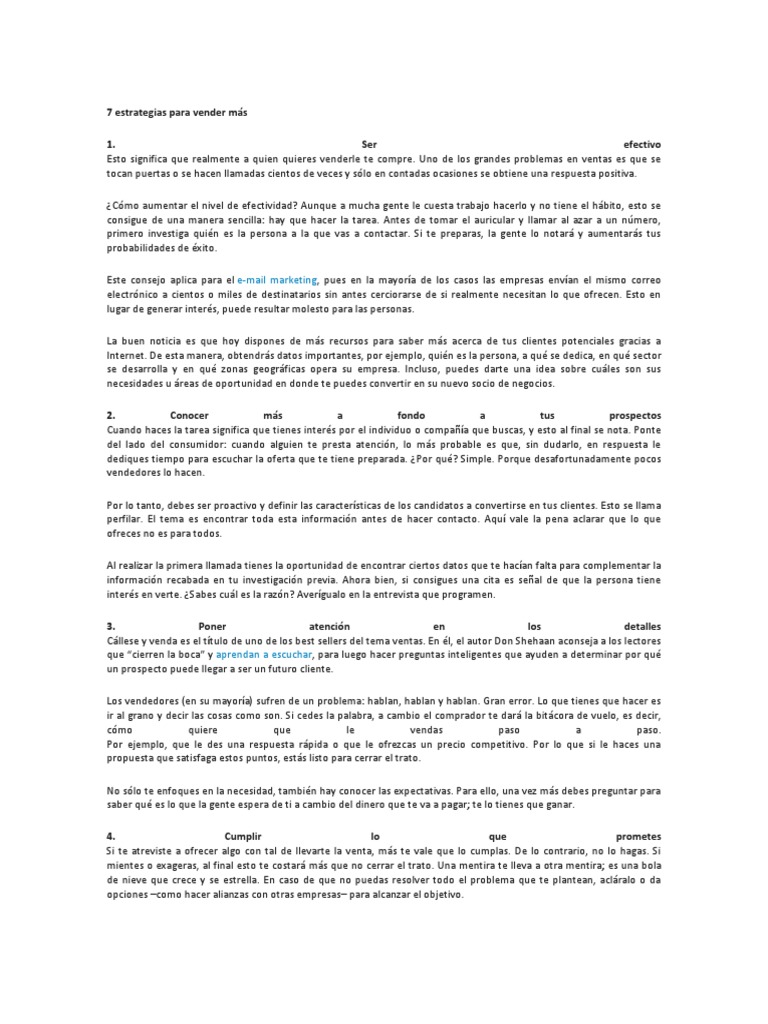 7 Estrategias Para Vender Más Pdf Teléfonos Móviles Marketing