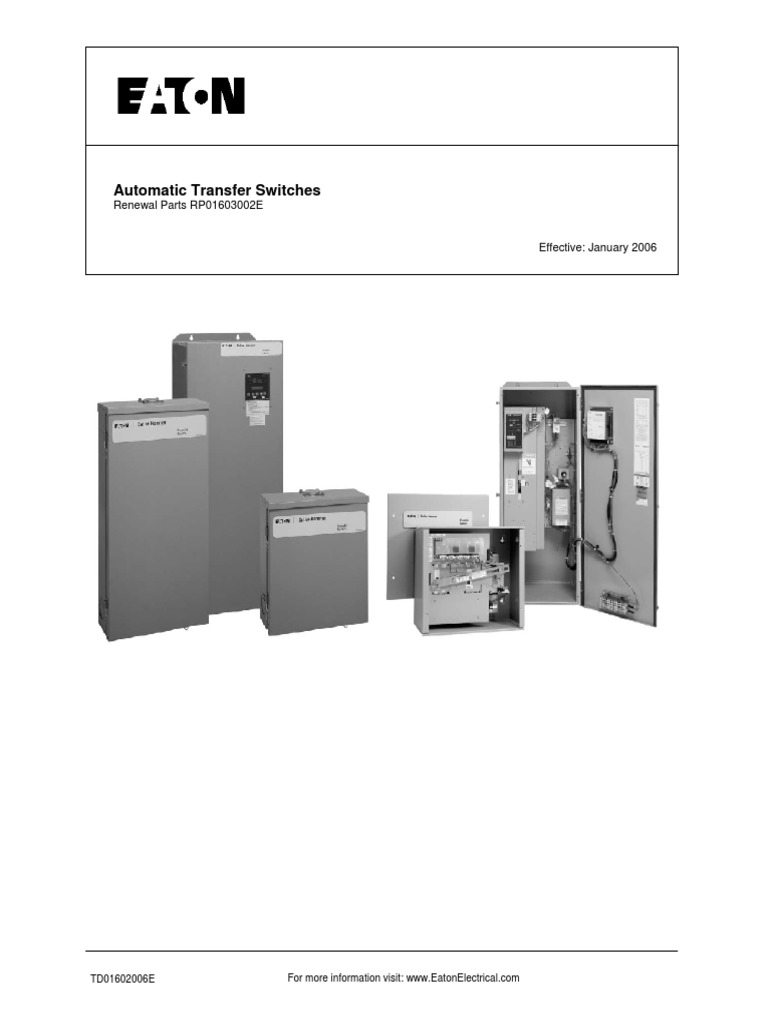 Cutler-Hammer ATS Parts Manual | PDF | Switch | Alternating Current