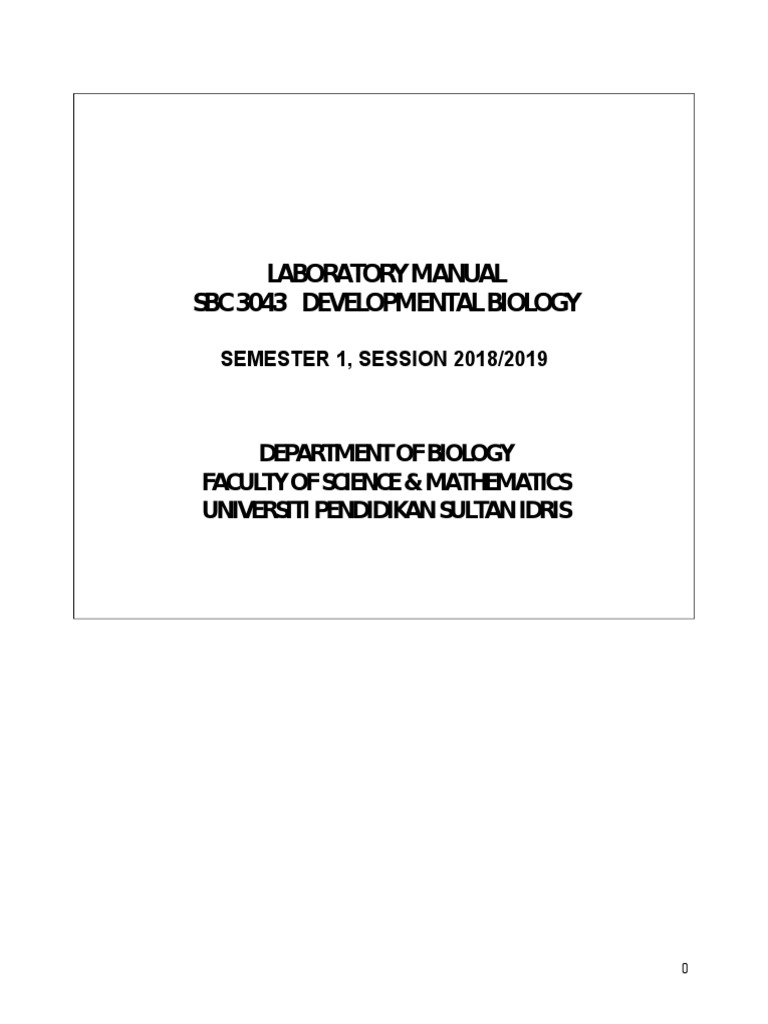 Developmental Biology Lab Manual | PDF | Pollen | Developmental Biology