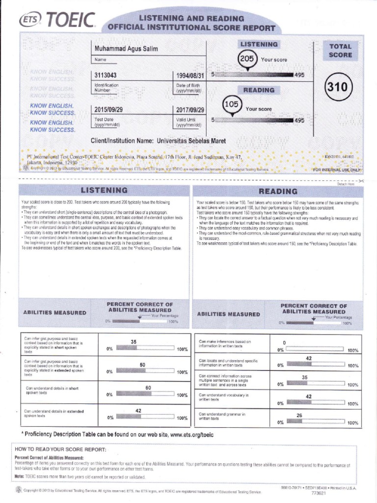 Toeic | PDF | Symbols | Learning