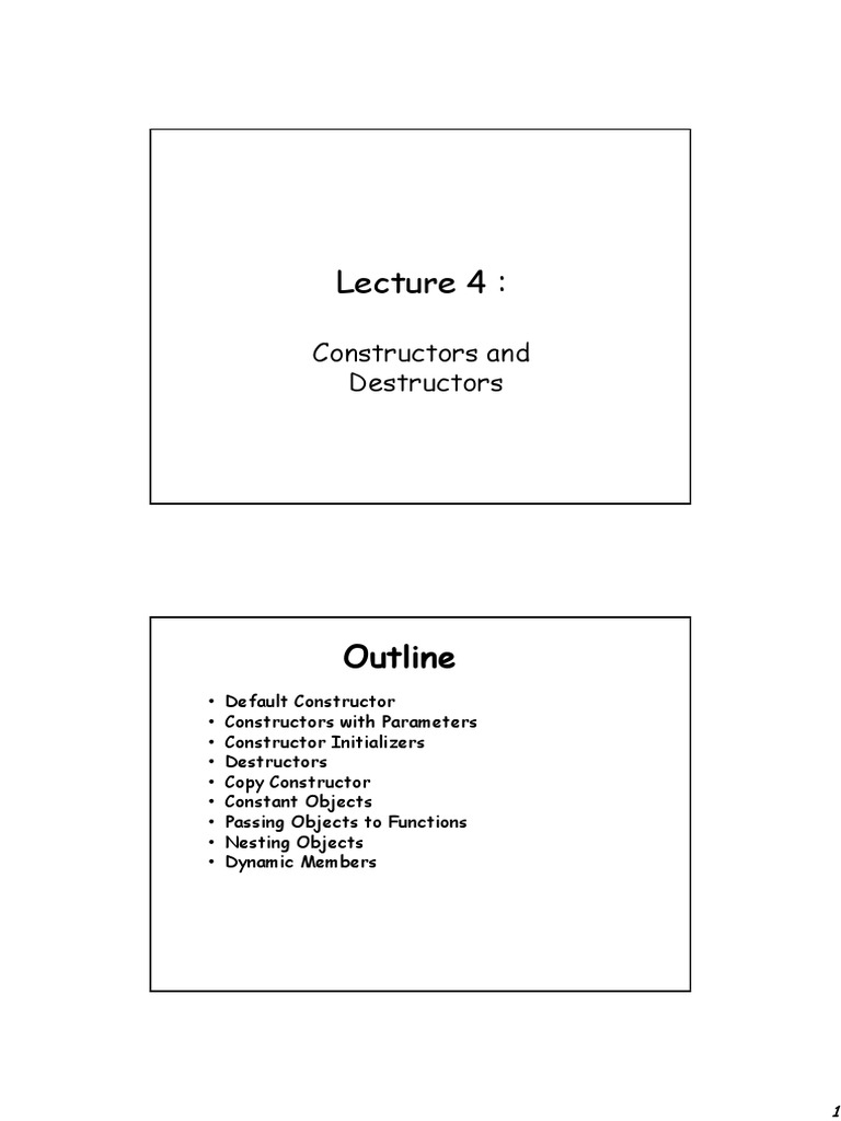 C++ Constructors & Destructors | PDF | Constructor (Object Oriented ...