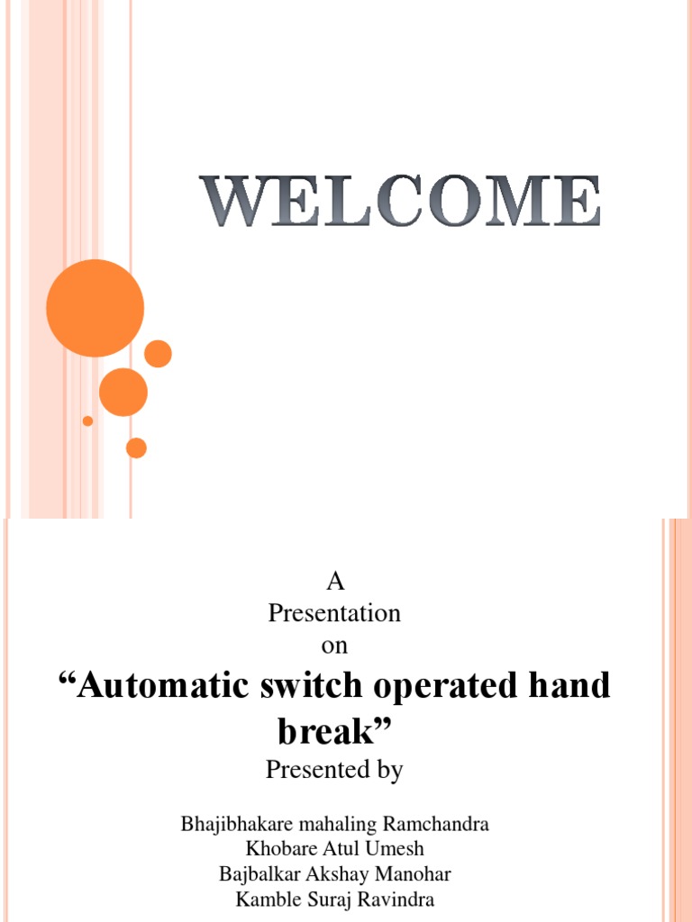 Automatic Hand Brake System Overview | PDF | Switch | Car
