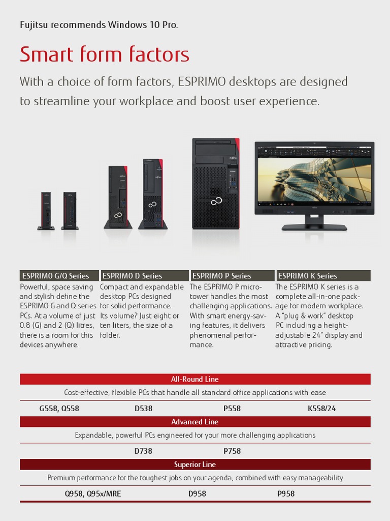 BR FUJITSU Desktop ESPRIMO Family Flyer | PDF | Desktop Computer ...