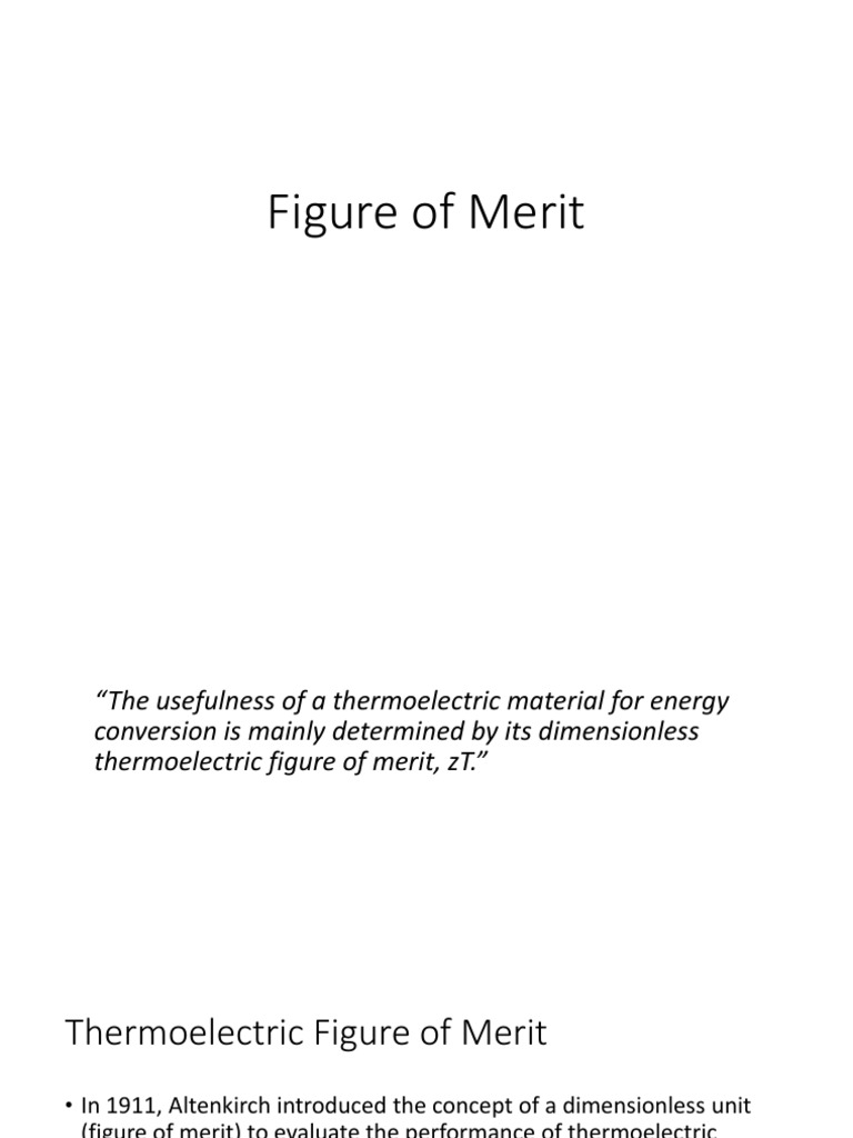 Thermoelectric Figure of Merit Explained | PDF