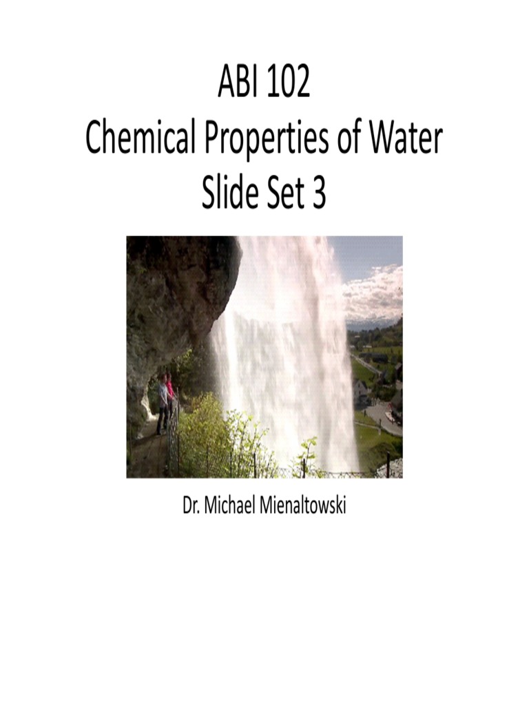 03 - Chemical Properties of Water | PDF | Acid Dissociation Constant ...