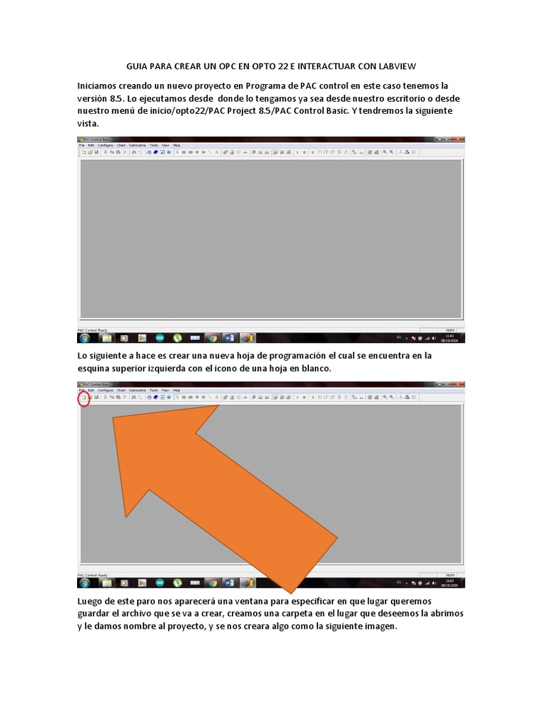 Guia para Crear Un Opc en Opto 22 e Interactuar Con Labview | PDF | Point and Click | Áreas de ...