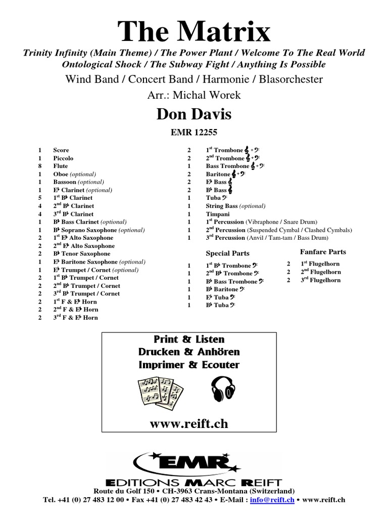 The Matrix: Don Davis | PDF | Trombone | Clarinet