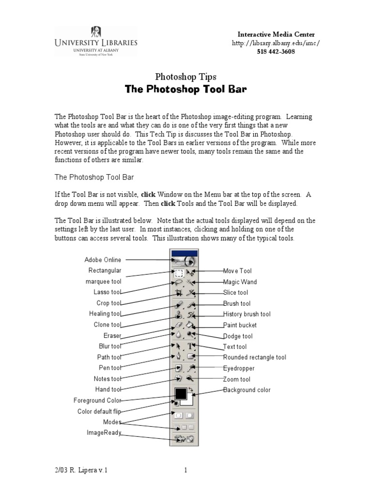 An In-Depth Exploration of the Essential Photoshop Tool Bar | PDF ...