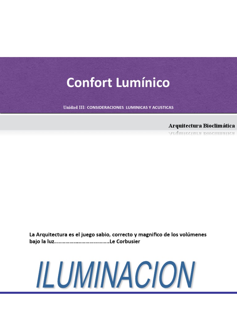 Confort Luminico | PDF | Encendiendo | Diseño arquitectonico
