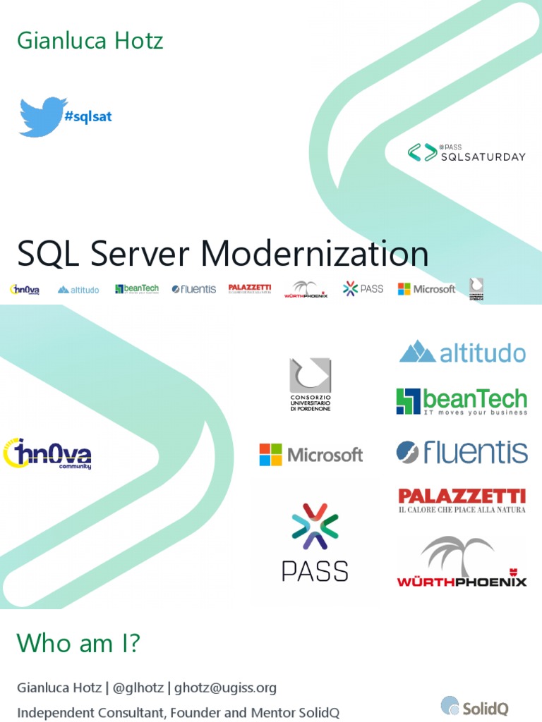 Gianluca Hotz: SQL Server Modernization | PDF | Microsoft Sql Server ... Gianluca Hotz: SQL Server Modernization | PDF | Microsoft Sql Server ...