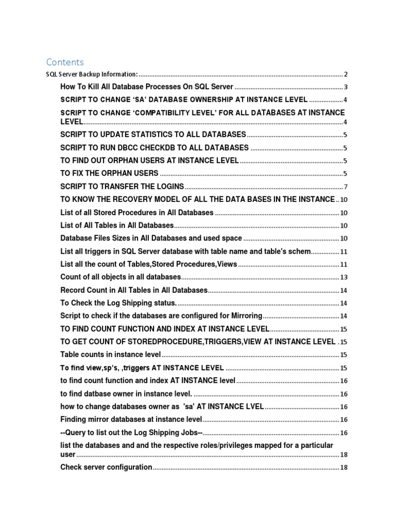 Sql Server Backup Process Database Scripts Pdf Backup Databases