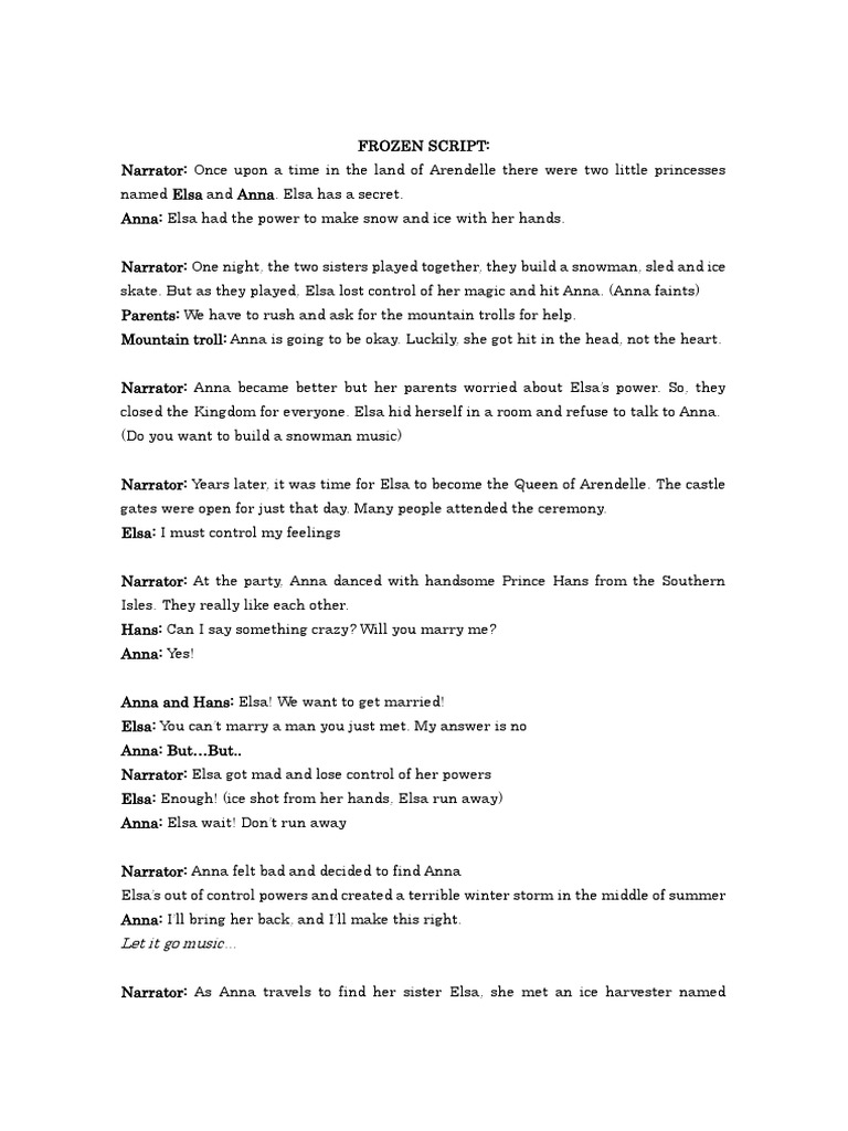 Frozen Script | PDF