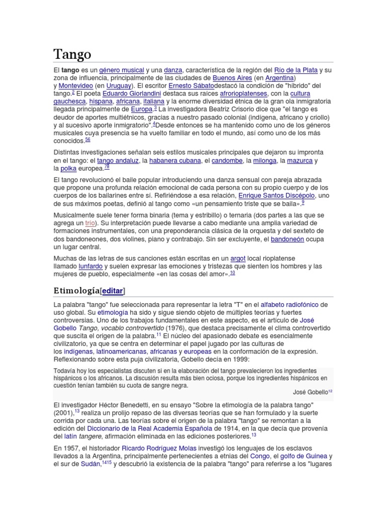 Origen Del Tango | PDF | Musica Tango | Estilos de música uruguayos