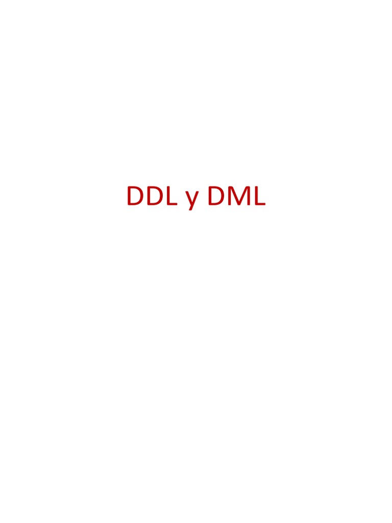 DDL DML PDF | PDF | Tabla (base de datos) | Software de gestión de datos