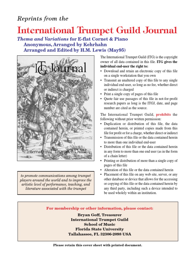 International Trumpet Guild Journal: Reprints From The | PDF | Download ...