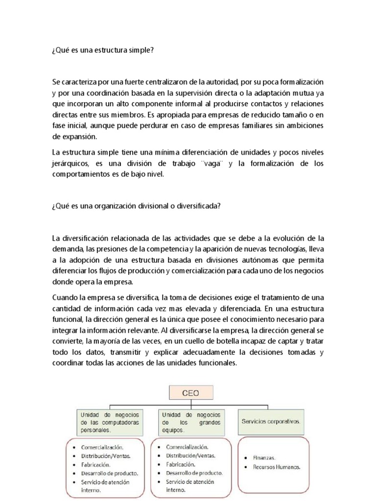Qué Es Una Estructura Simple | PDF | Burocracia | Información