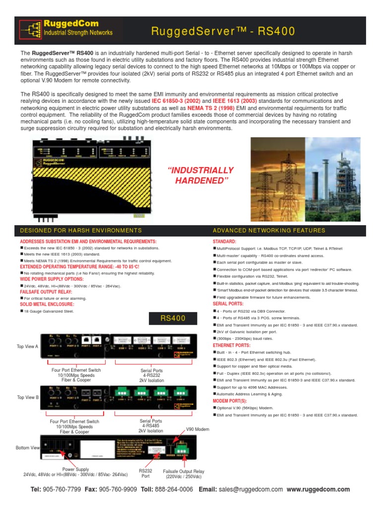 Ruggedserver™ - Rs400: "Industrially Hardened" | PDF | Ethernet ...