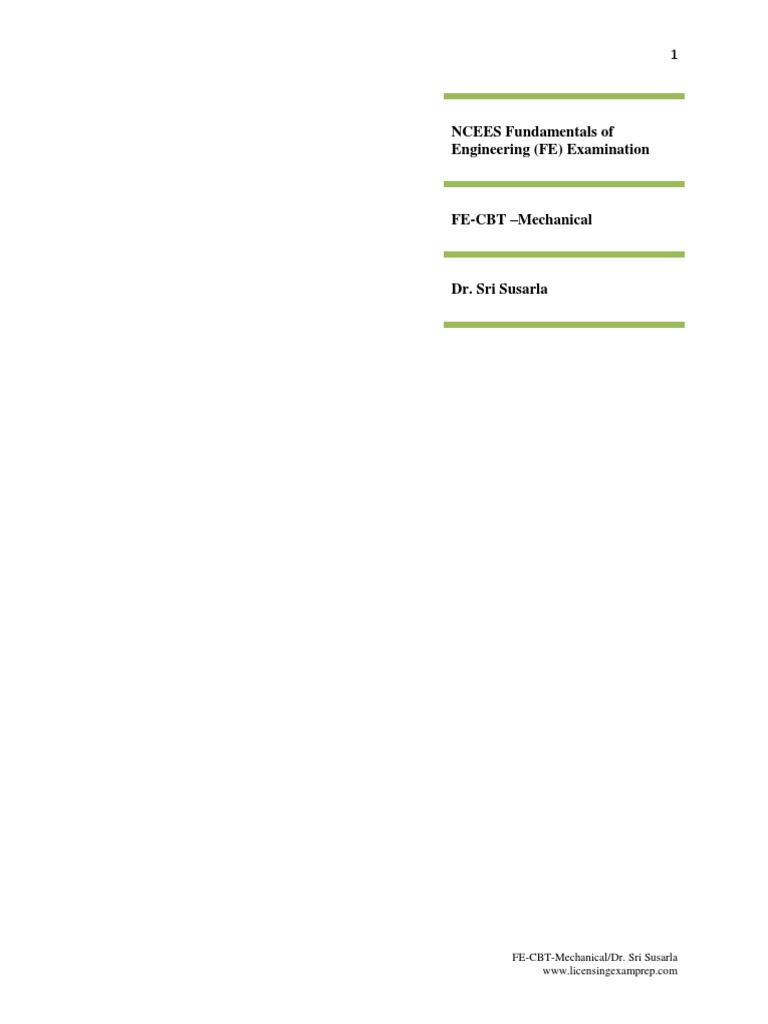 NCEES - Fundamentals of Engineering (FE) Examination | PDF | Ellipse ...