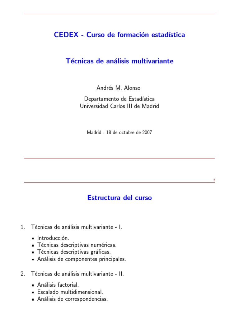 Tecnicas de Analisis Multivariante PDF | PDF | Análisis de componentes ... Tecnicas de Analisis Multivariante PDF | PDF | Análisis de componentes ...
