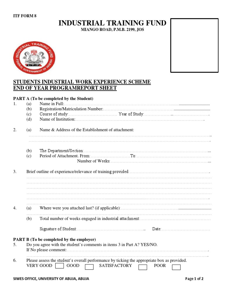 Industrial Training Fund: Students Industrial Work Experience Scheme ...