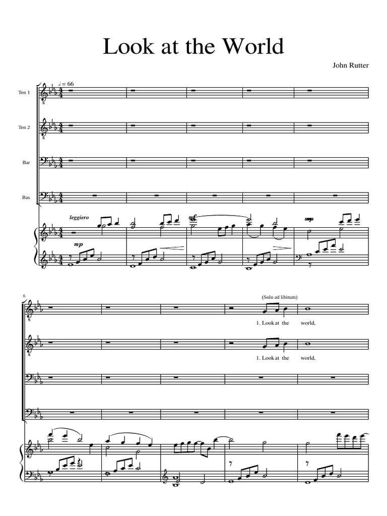 FRM192 Look at The World John Rutter TTBB PAR - MSCZ | PDF | Nature