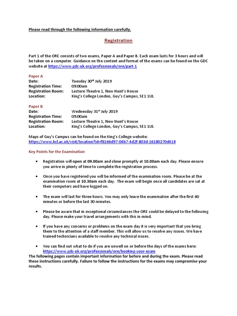 ORE Part 1 Schedule 30th & 31st July | PDF | Identity Document | Test ...