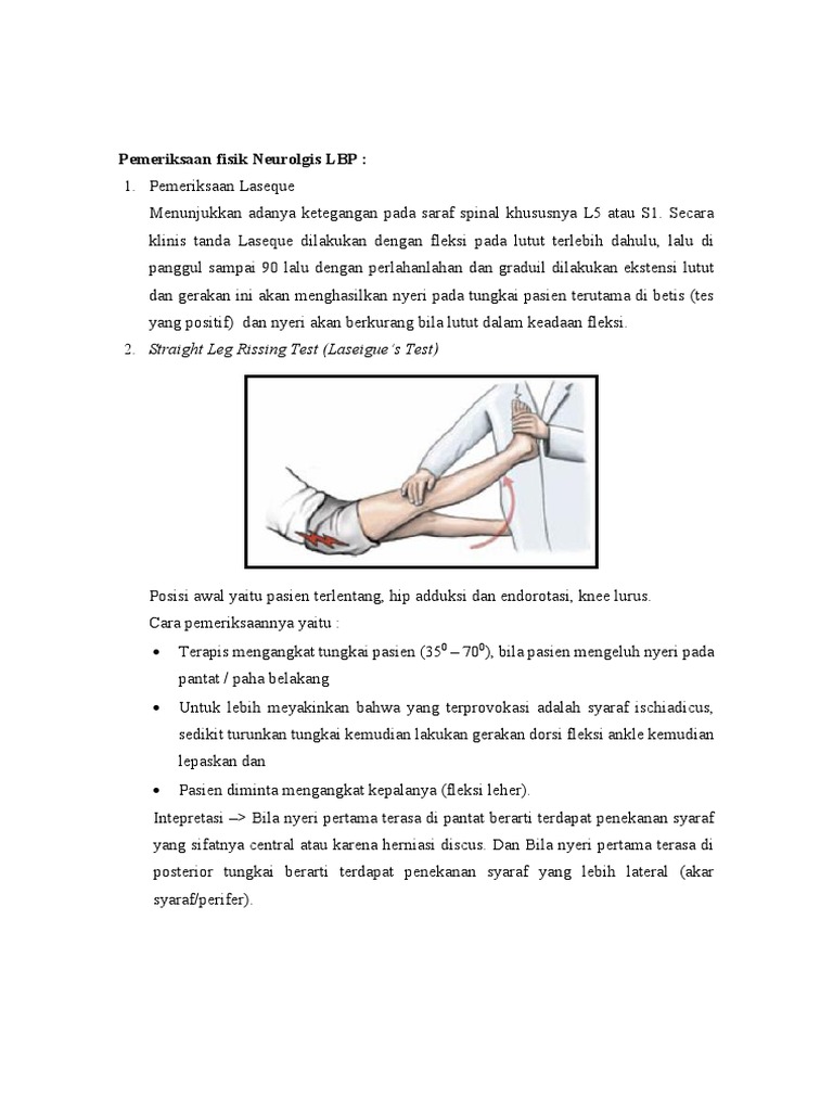 Pemeriksaan Fisik Neurolgis LBP | PDF