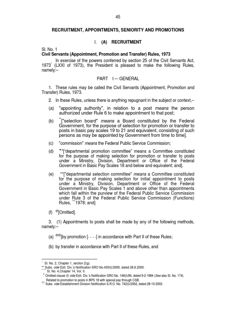 Civil Servant APT Rules 1973 PDF | PDF | Civil Service | Government