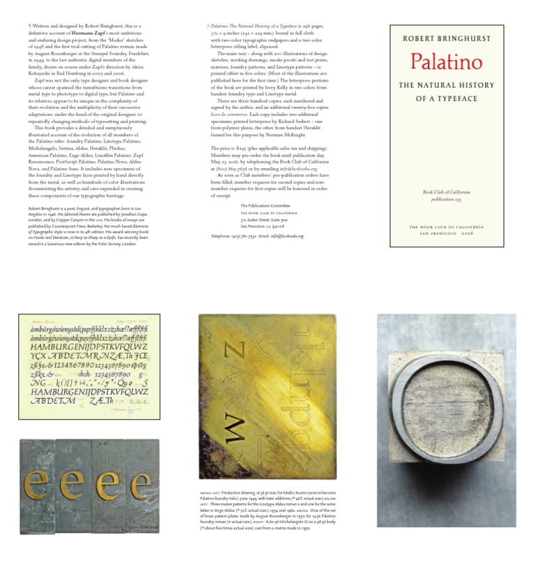 Palatino Prospectus FINAL | PDF | Typefaces | Publishing