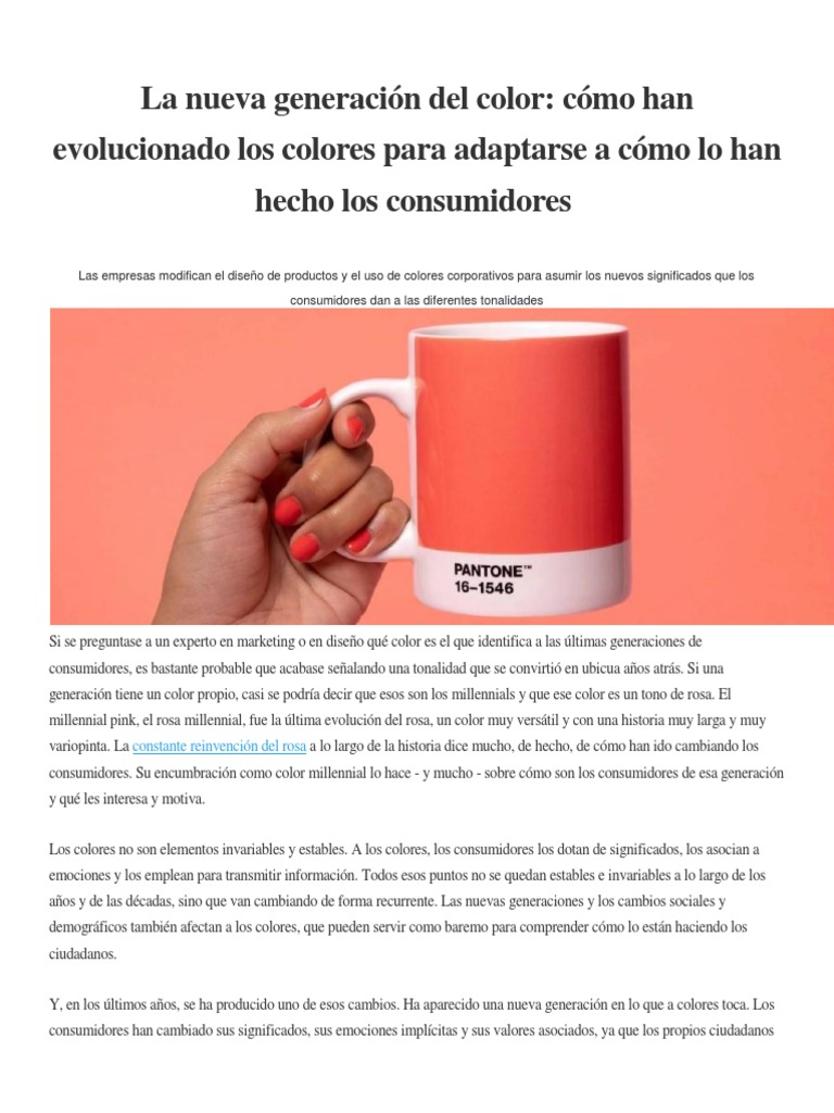 La Nueva Generación Del Color | PDF | Millennials | Color