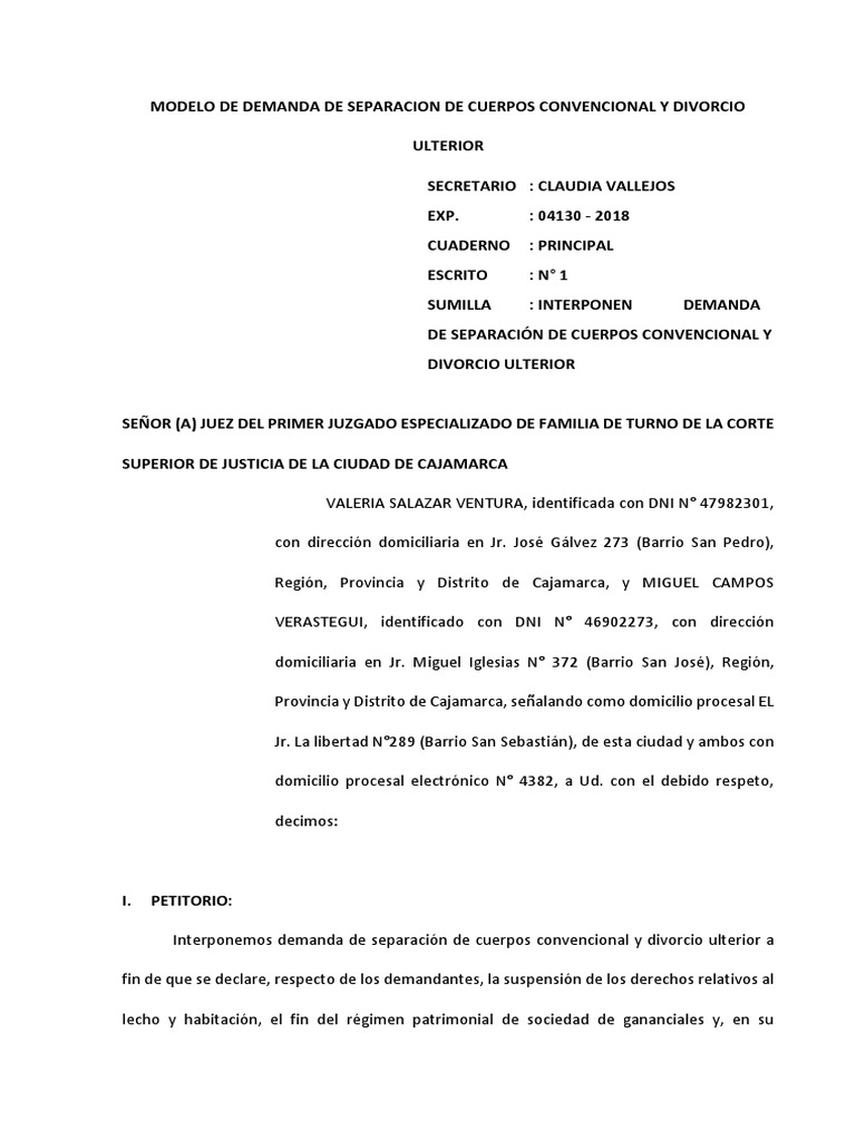 Separación convencional y divorcio | PDF | Divorcio | Propiedad de la comunidad
