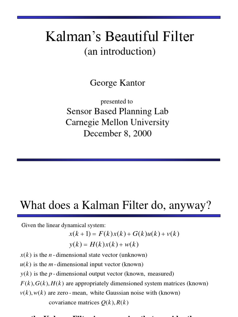 Kalman's Beautiful Filter: (An Introduction) | PDF | Kalman Filter | Applied Mathematics