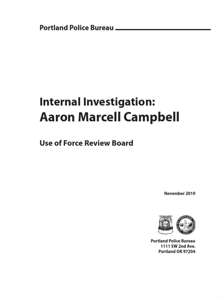 Aaron Campbell Use of Force Review | PDF | Use Of Force | Law Enforcement