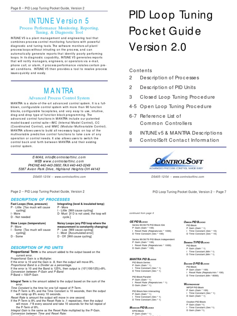 Pid Tuning Pdf Pdf Control Theory Analysis