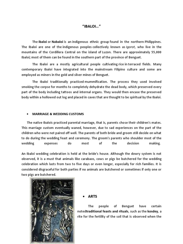 Ibaloi Culture and Traditions Overview | PDF | Marriage | Religion And ...