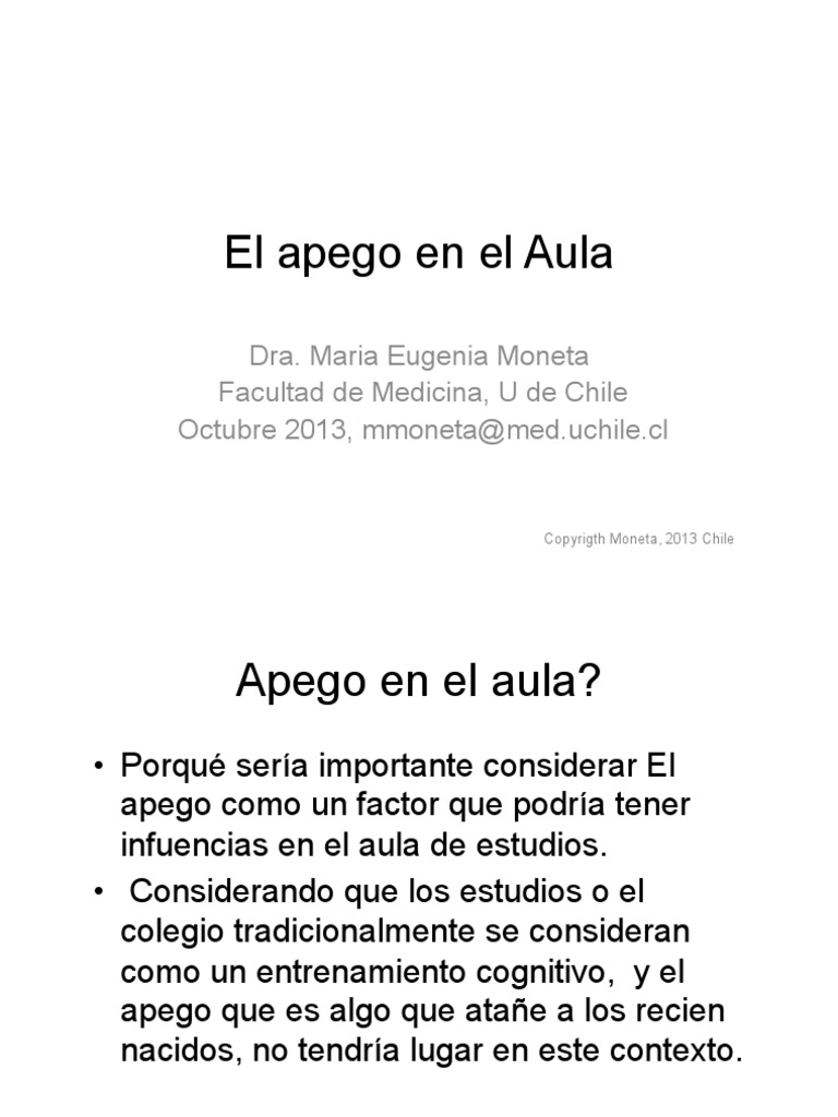 El Apego en El Aula PDF | PDF | Teoría de apego | Ciencia cognitiva