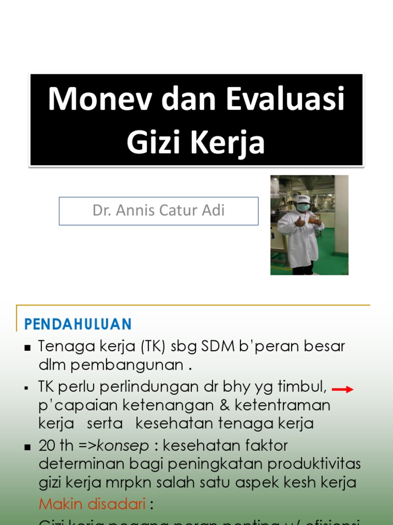 Monev Dan Evaluasi Gizi Kerja | PDF
