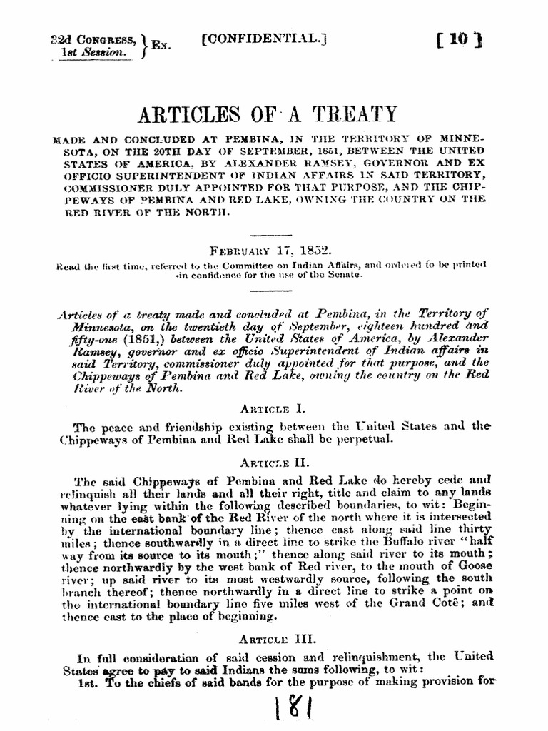 1851 Pembina Treaty with Chippewas | PDF | Prairie | U.S. State
